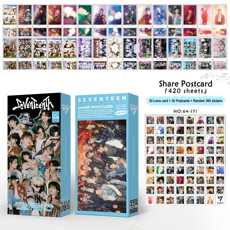 SEVENTEEN Album HEAVEN FML Postcards(30pcs) + Photocards(30pcs ...