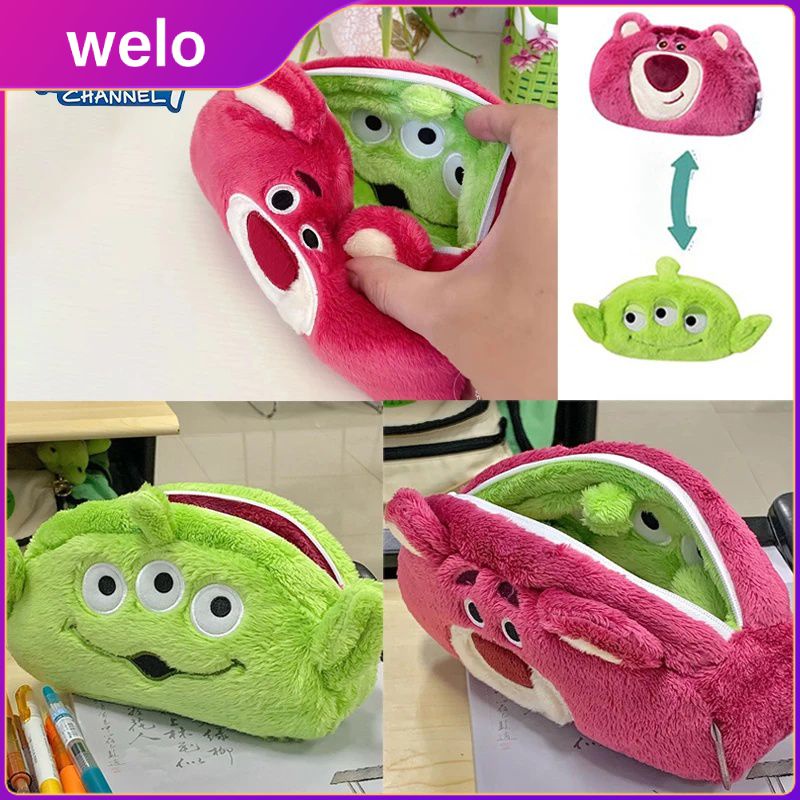WELO Disney Plush Double-sided Pencil Case Cartoon Lotso Alien Large ...