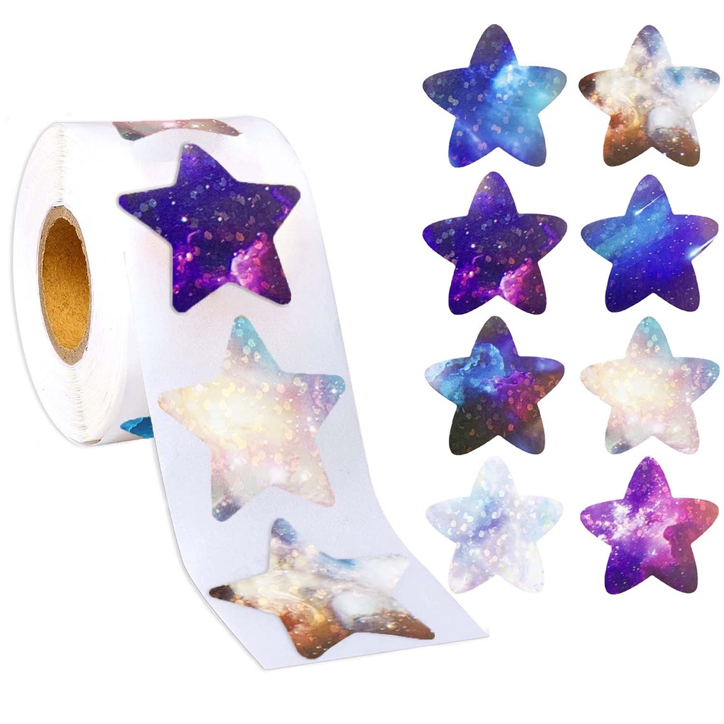Multi-color Star Sticker Cartoon Space Elements Stickers Birthday ...