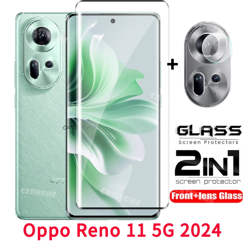 Oppo Reno 12 5G 2024 Tempered Glass Film 2 in 1 Screen Protector For ...