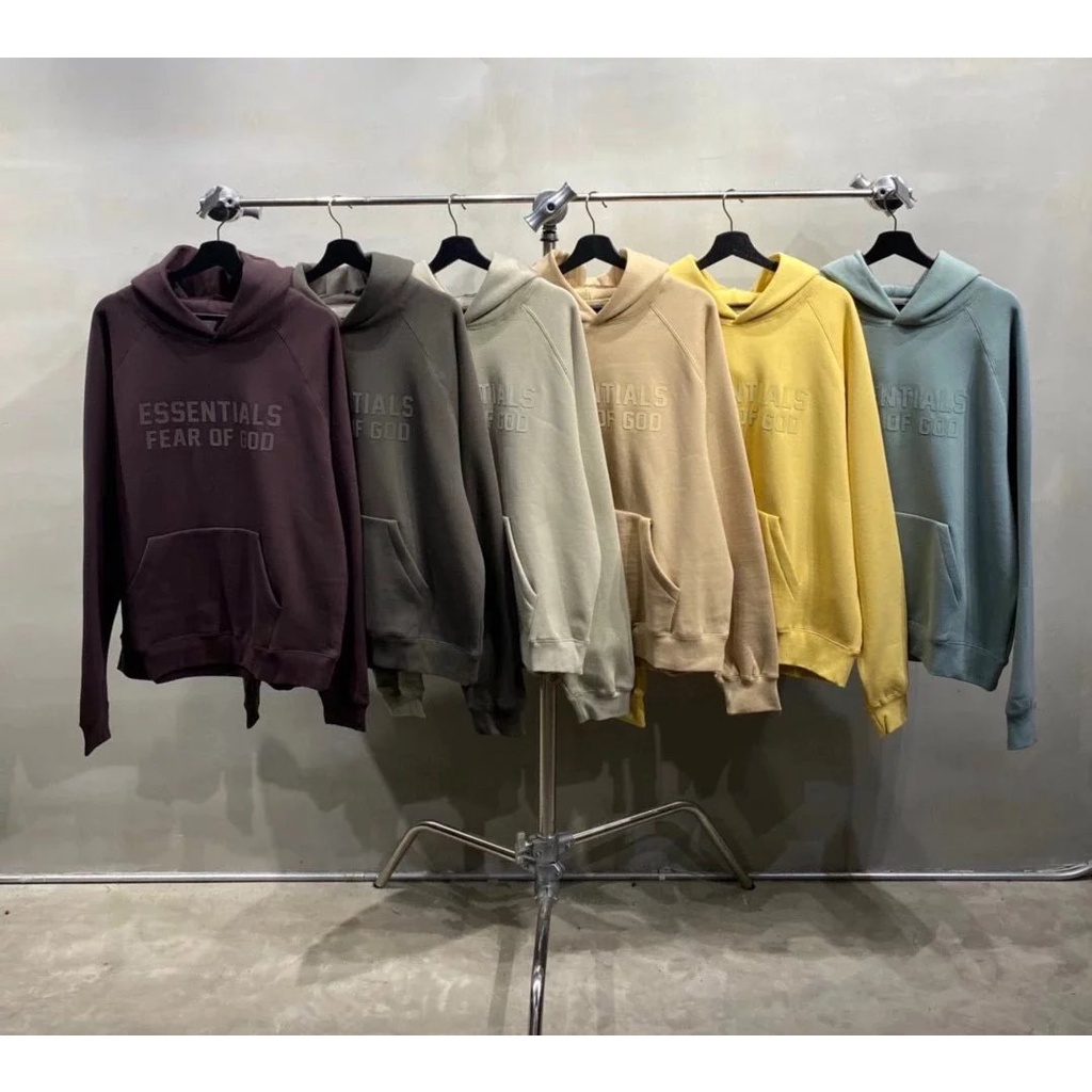 Fear of God Essentials SS23 hoodie Sycamore Logo double-row letter logo ...