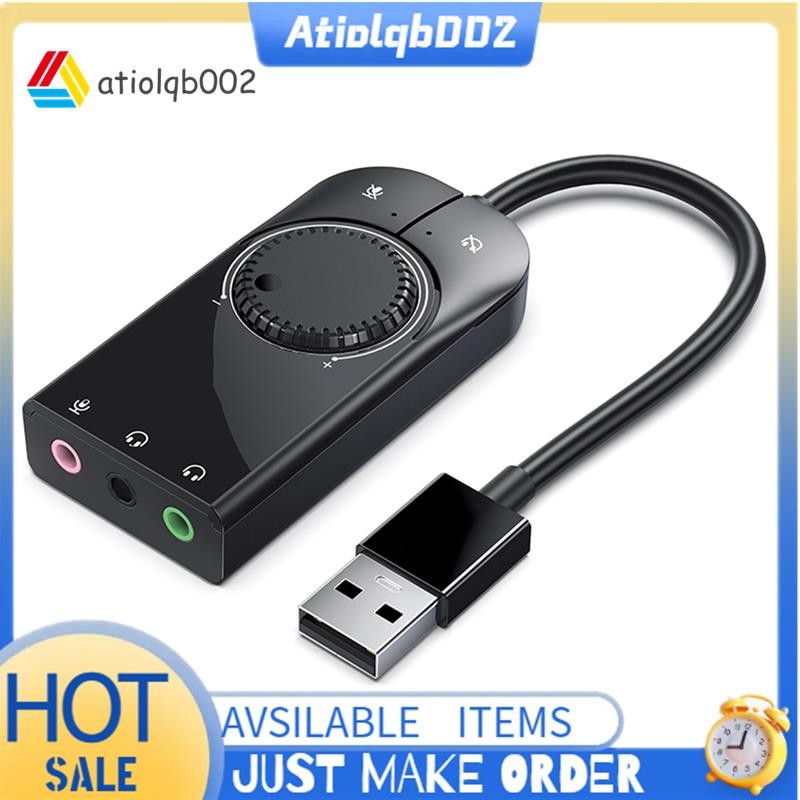Sound Card USB Audio Interface External 3.5mm Microphone Audio Adapter ...
