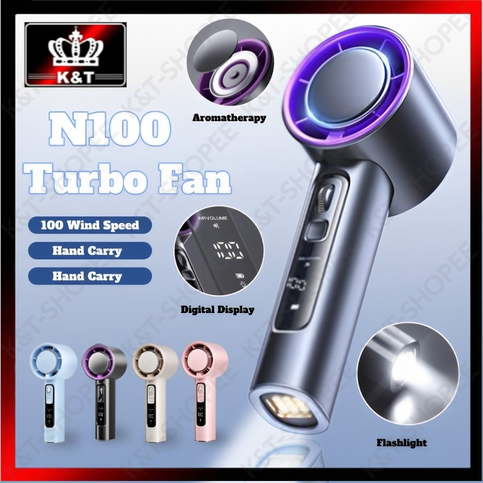 N100 Turbo Fan Aromatheraphy Rechargeable Fan 1-100 Speed Gears High ...