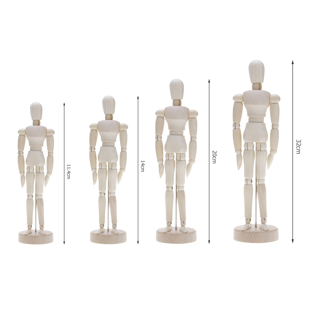 Handmade Wooden Movable Limbs Human Figure Model Artist Sketch Draw ...