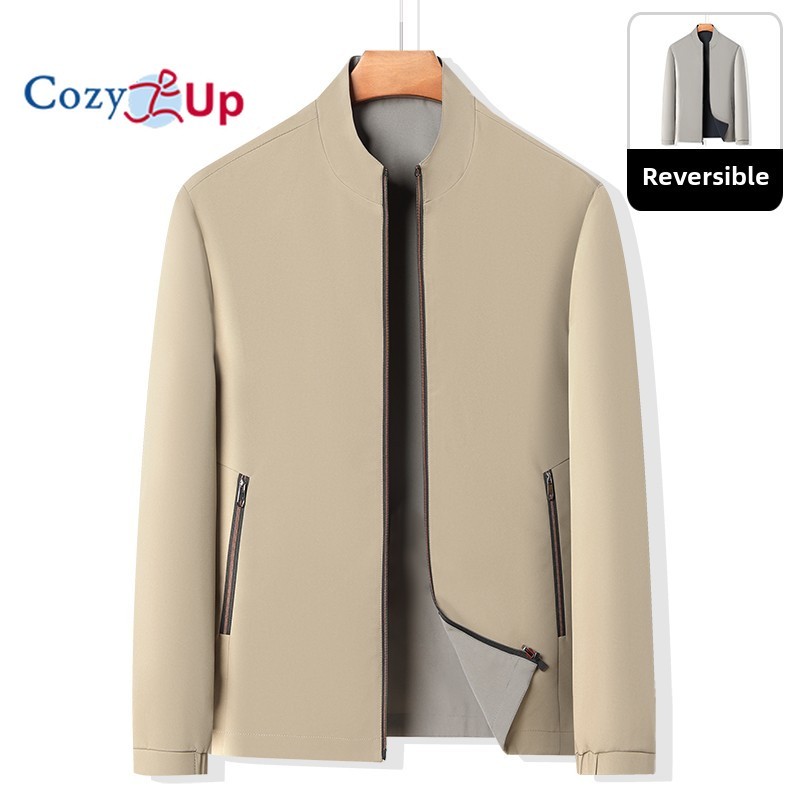 Cozy Up Men's Lightweight Reversible Jacket Windproof coat formal for ...