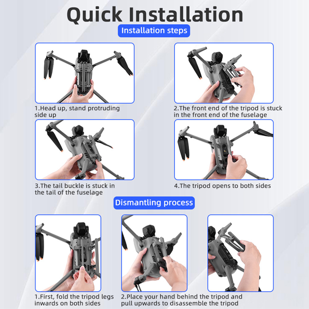 Heightened Landing Gear Sled Landing Gear Folding Tripod for DJI Air 3S ...