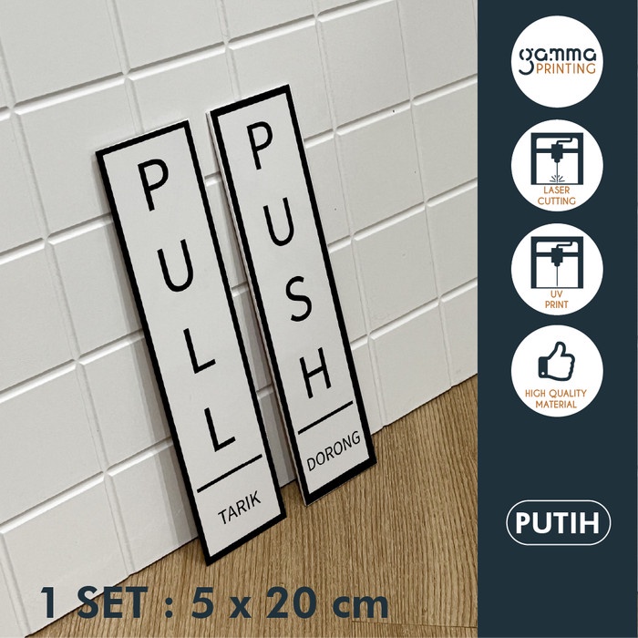 Black and White Acrylic Push Pull Signage Acrylic Board Push Pull Door ...