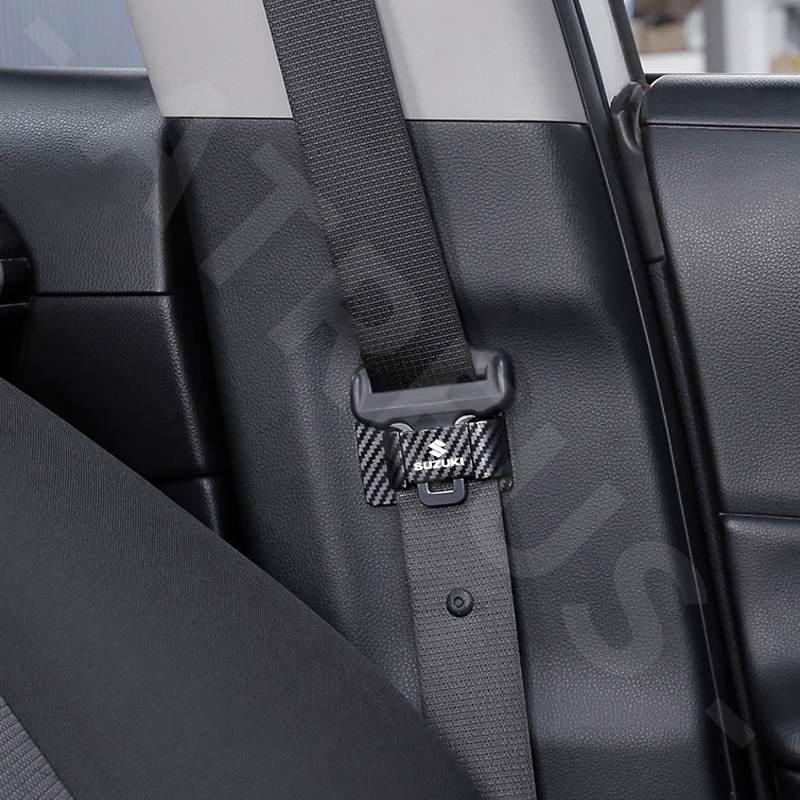 Suzuki Car Seat Belt Holder Stopper Carbon Fiber Texture Safety Belt ...