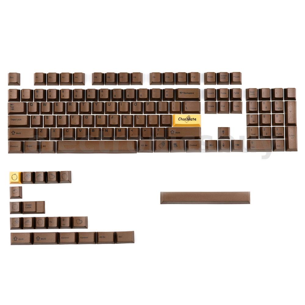 125 Keys Chocolate Keycap Set Cherry Profile PBT Sublimation Keycaps ...