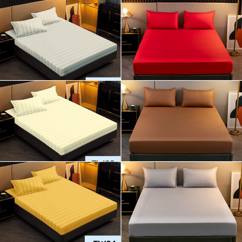 3in1 Set Fully Garterized Plain Canadian Cotton Bedsheet King/Single ...