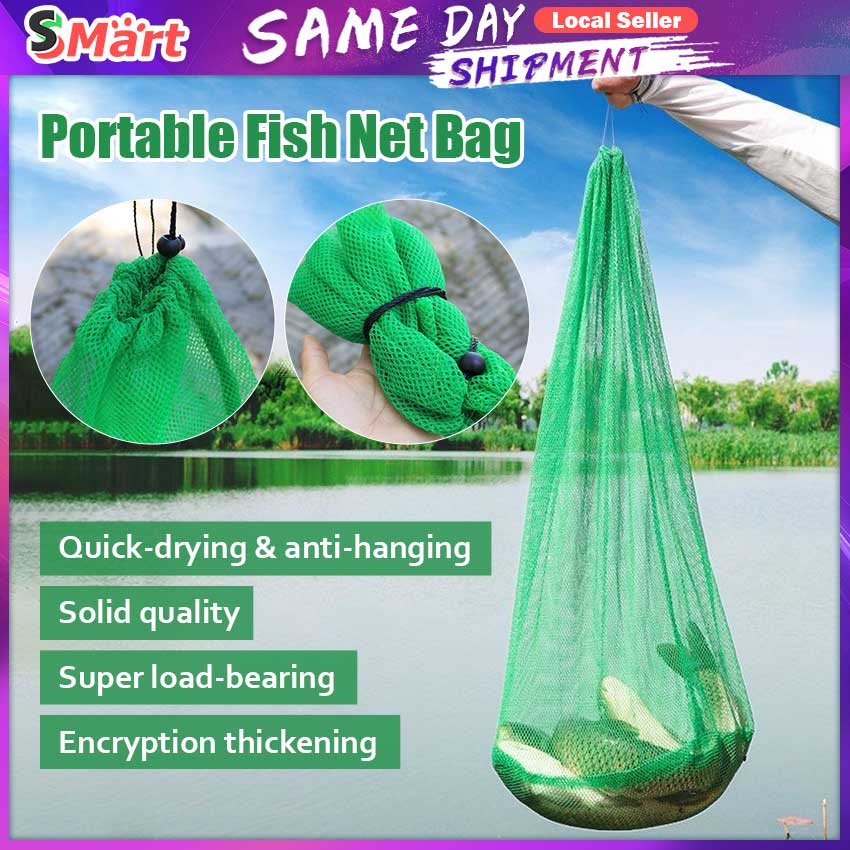 Nylon Fishing Net Bag Fish Bag Green Mesh Bag Encrypted Mesh Durable ...