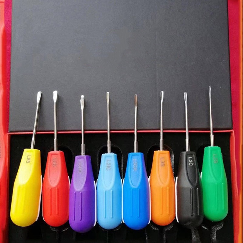 HoubIIPB1 In Stock 8/9Pc Dental Luxating Elevator Dental Curved Root ...