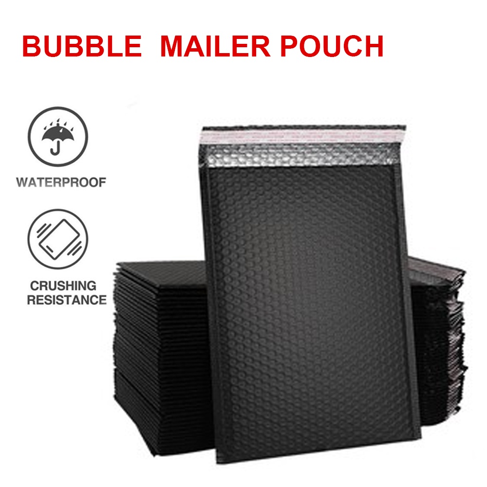 5pcs Black Bubble Mailer Pouch Big Size w/ Sticky Seal Plastic Padded ...