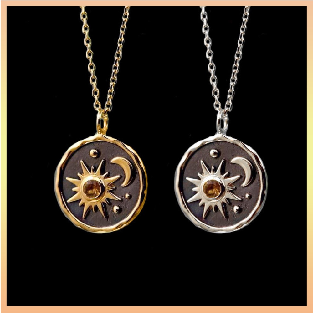 Bohemian Wind Sun Moon Vintage Pendant Necklace Female | Shopee Philippines