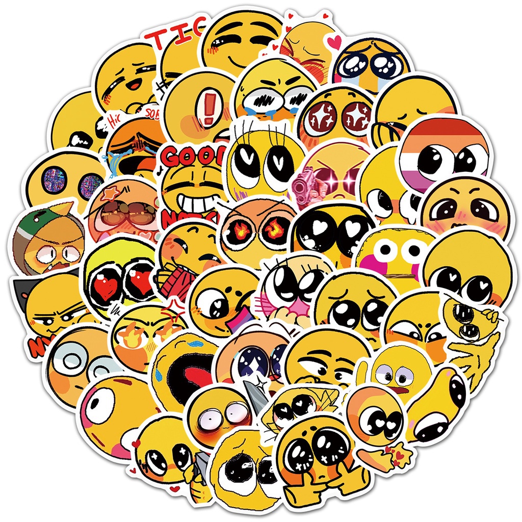 100 cute smiley face emoticon bag graffiti sticker car motorcycle ...