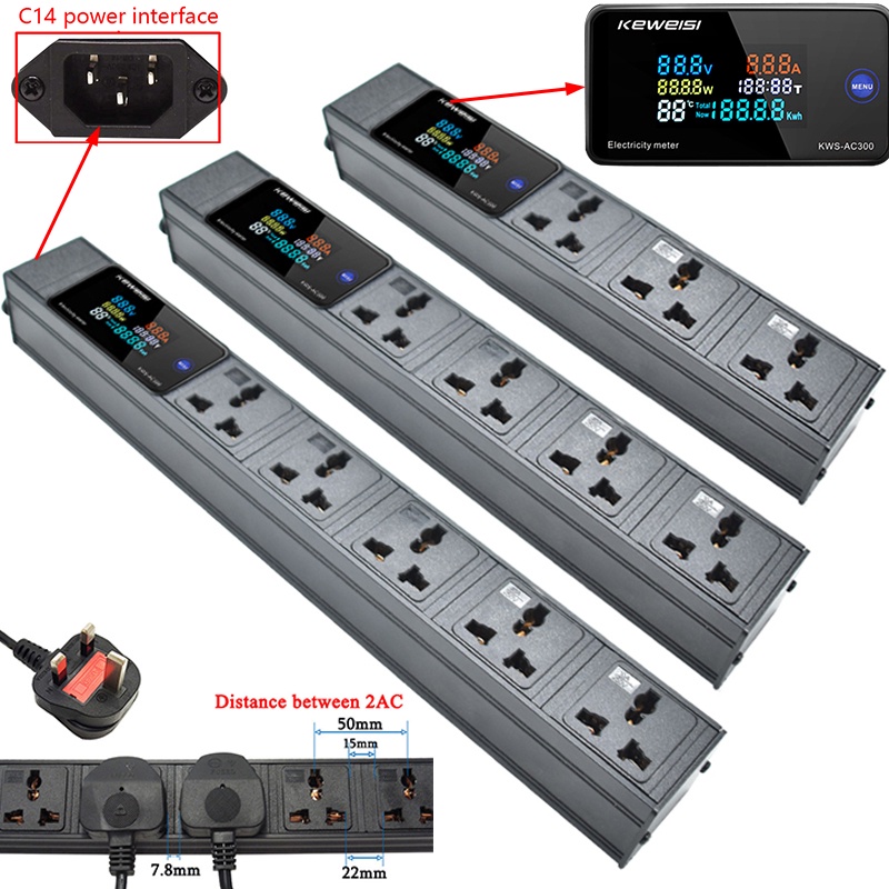 C14 Input Power Distribution Unit Pdu Power Strip Universal Hole 2 13 Positions Without Switch