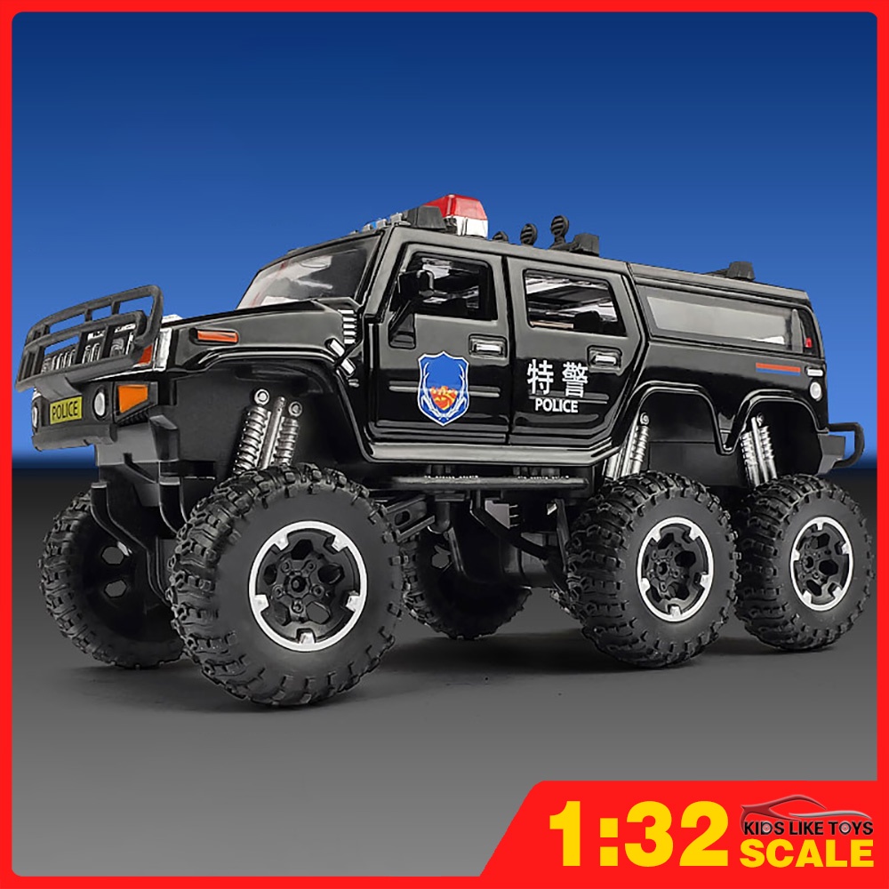 KLT 1:32 Hummer Police Car Metal Alloy Toys Car Model Diecast Vehicle ...