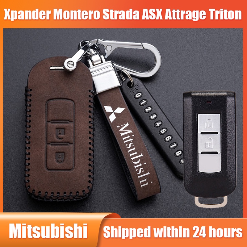 For Mitsubishi Xpander Montero Triton Strada ASX Attrage Leather Key ...