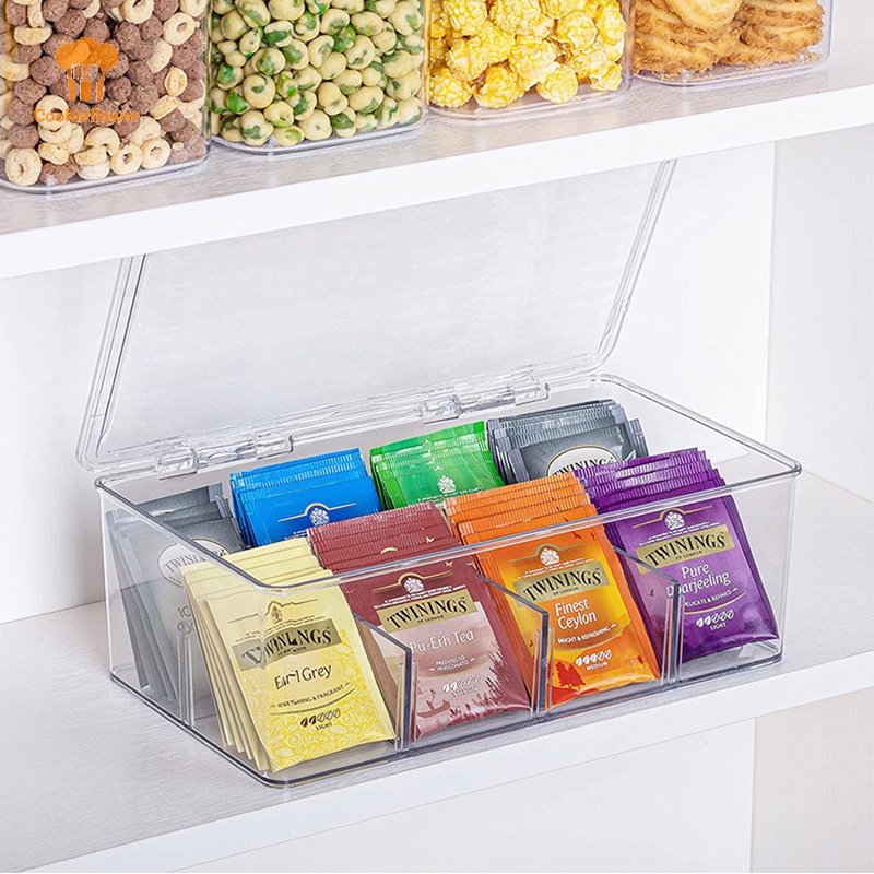 CKFR Tea Bag Storage Box Office al Storage Box with Lid Acrylic ...