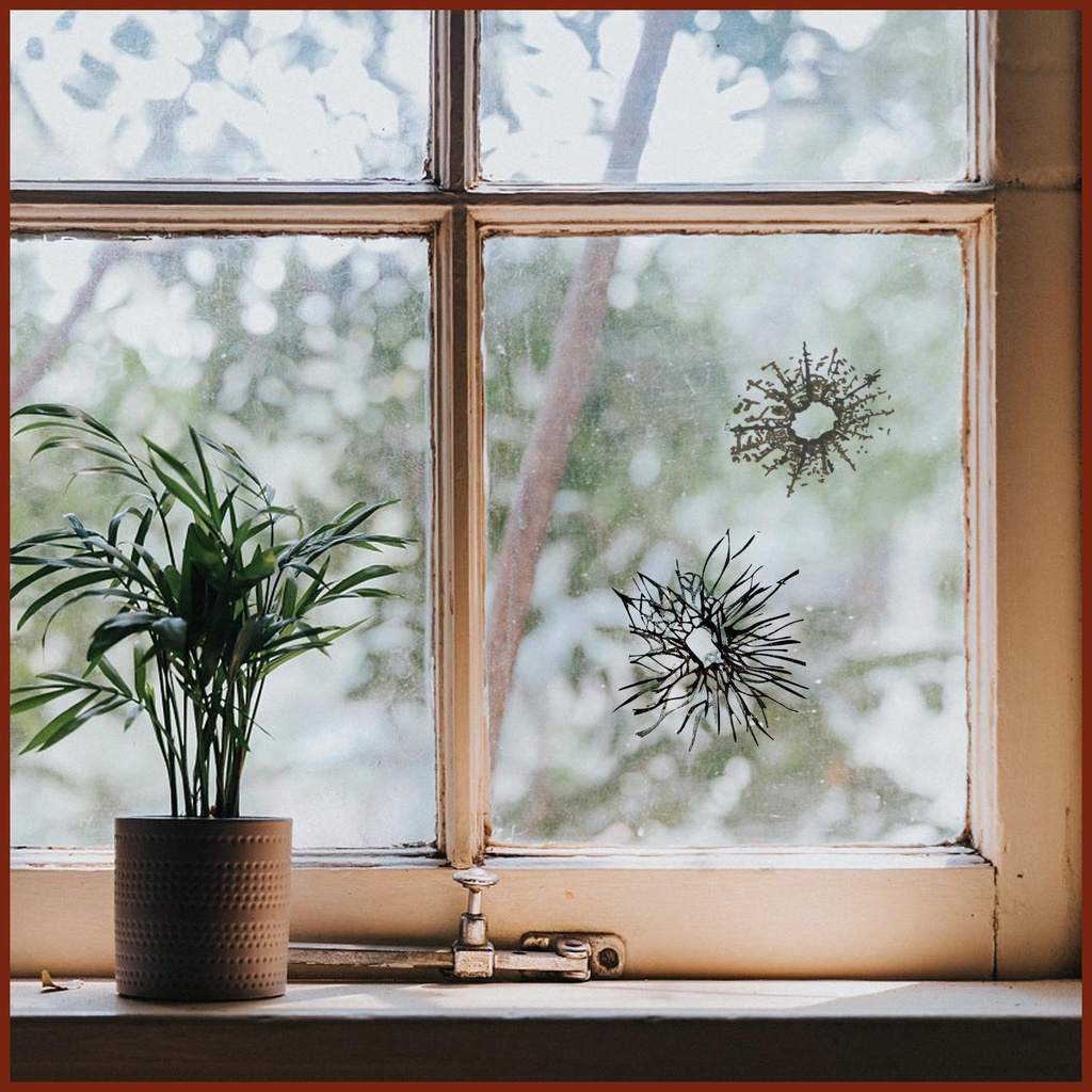 Hole Window Stickers Fake Shot Sticker Broken Screen Prank Decals Fake ...