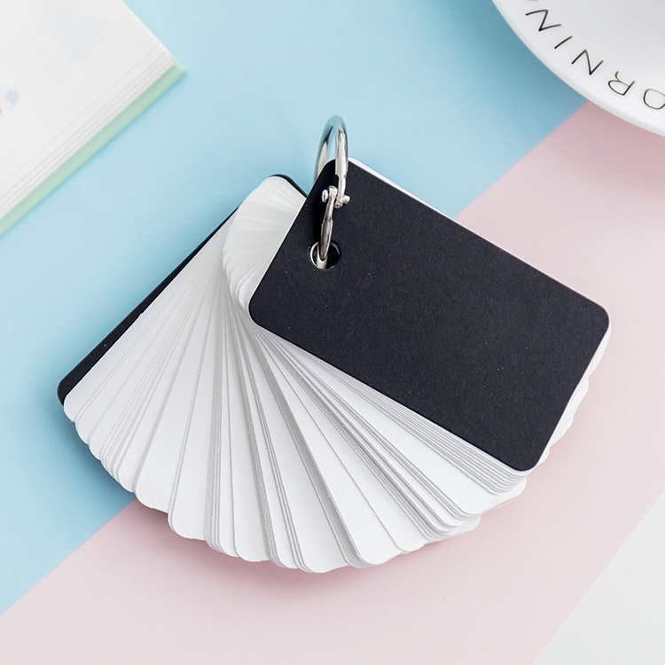 100 Sheets Kraft Paper Blank Flashcards with Binder Rings Spiral ...