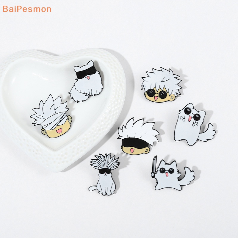 [BaiPesmon] Gojo Satoru Cats Enamel Pin Kawaii Anime Role Eye Mask Cute ...