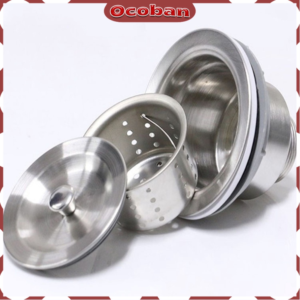 STAINLESS BASKET STRAINER Sink Drain Strainer Kit with Metal Center ...