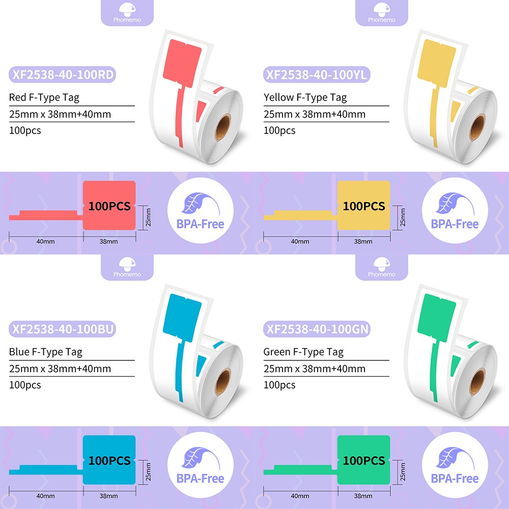 Phomemo M110/M200/M220 Square Cable label jewelry Thermal Paper Multi ...