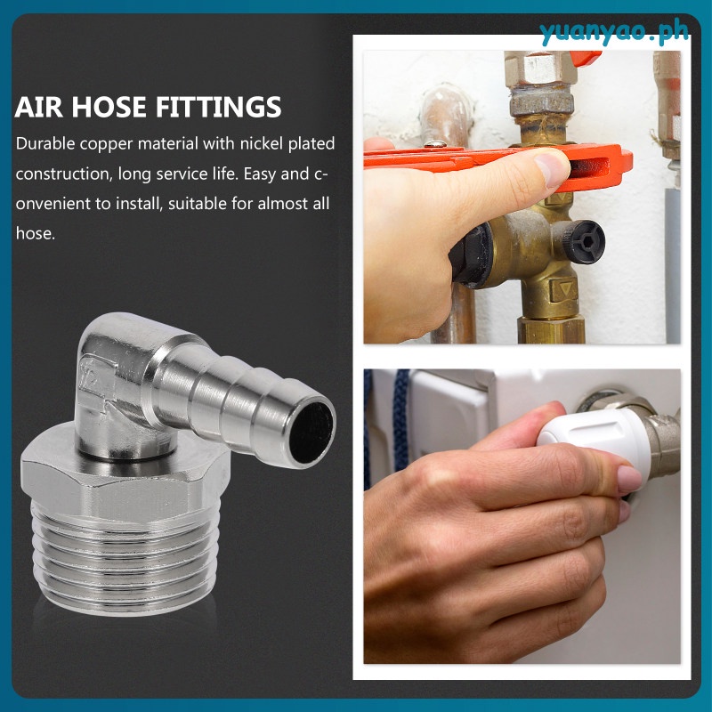 1/2 Air Hose Fittings Connectors Quick Coupler Spigot Right Angle ...