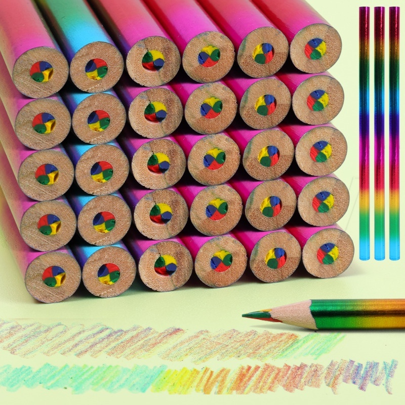 6Pcs Student Drawing Pen - School Art Teaching Stationery - Rainbow ...