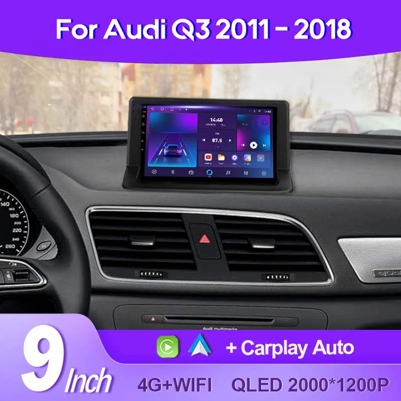 For Audi Q3 1 8U 2011 - 2018 2K QLED Android 13 Car Radio Multimedia ...