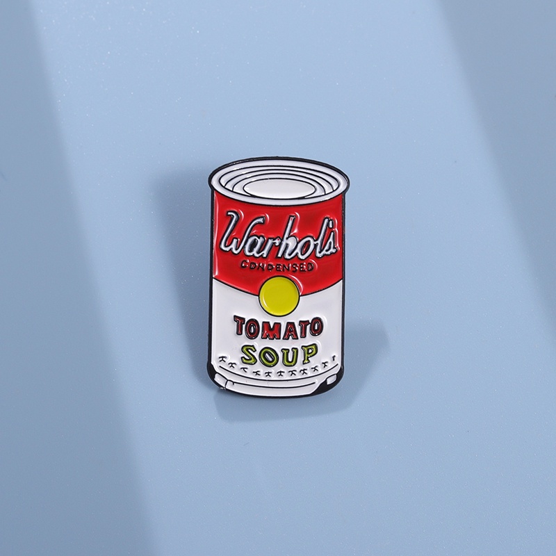 Cartoon Tomato Soup Enamel Pin Brooches Cute Food Can Brooch Bagdes ...