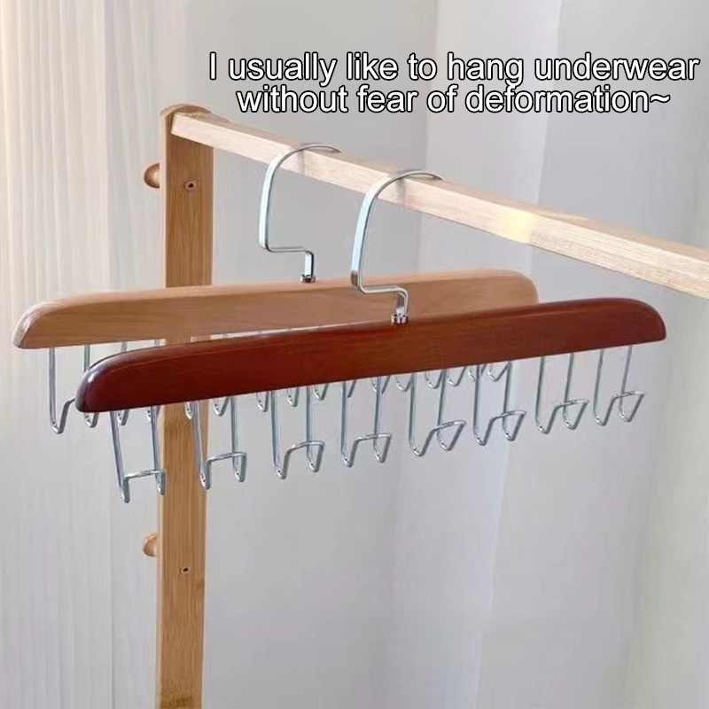 COD 8-hook solid wood anti slip hanger with 360 degree rotation ...