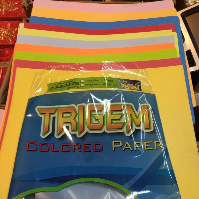 trigem colored paper 10 color in a one pack of 50 pcs... 5piraso sa ...