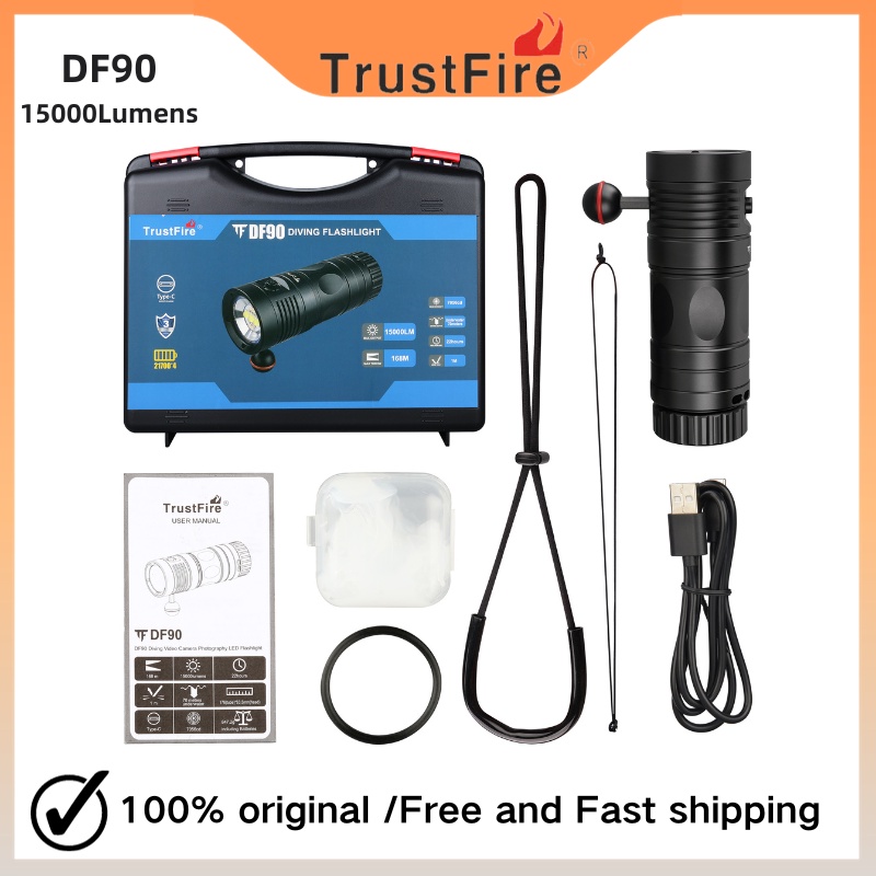 Trustfire DF90 Diving Flashlight 15000 Lumens for outdoor | Shopee ...