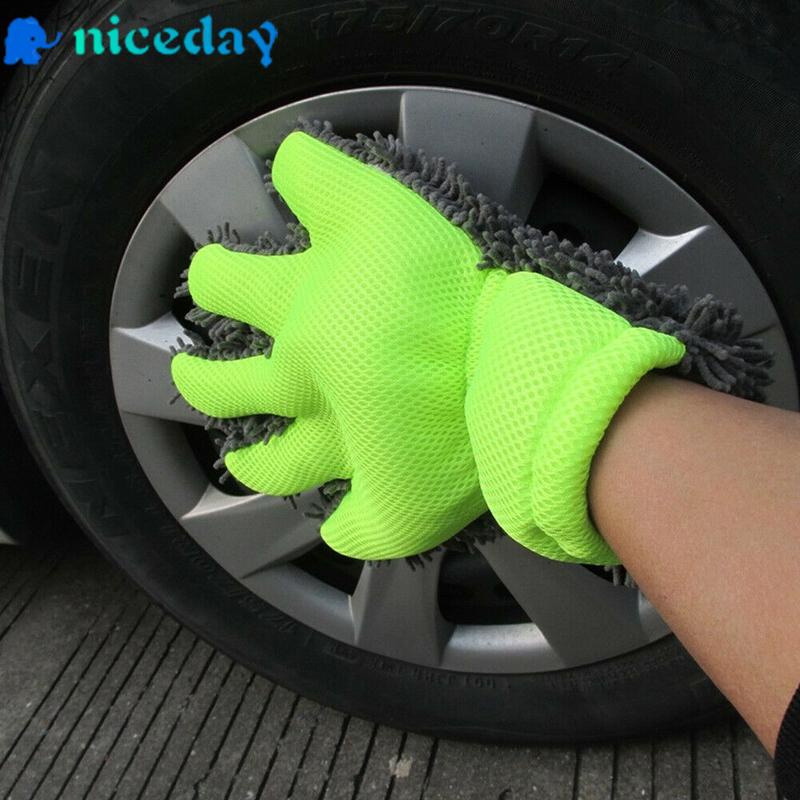 Durable Home Hand cover Microfiber Coral Fleece Two-Side Mitt Car Wash ...