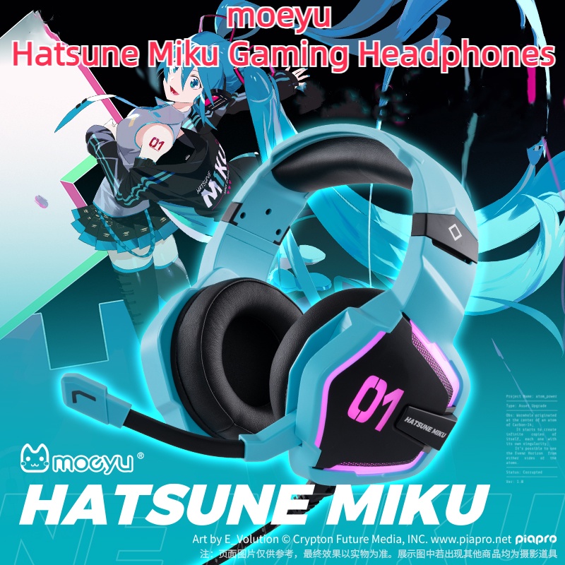 Moeyu Hatsune Miku Gaming Heart Series Gaming Headset Mechanic Surround ...