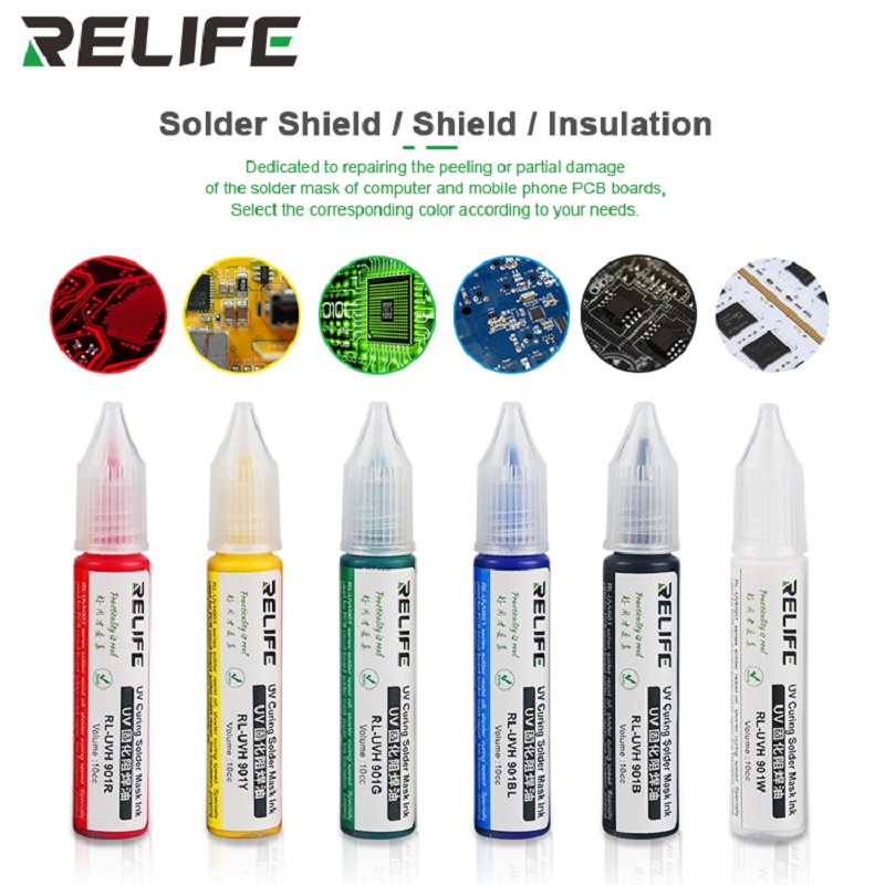 RELIFE Welding UV Green Glue Curable Solder Mask 10CC For PCB BGA ...
