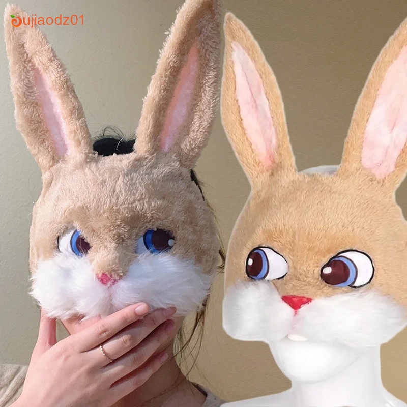 Cute Plush Easter Bunny Mask Kids Adult Animal Rabbit Half Face Masks ...