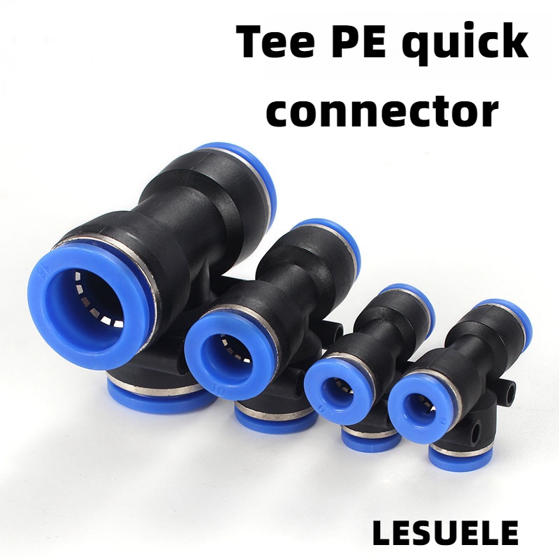 Lesu Air Pipe Joint Straight Tee Peg Reducing PE-T-Type 8mm Turn 6 Fast ...