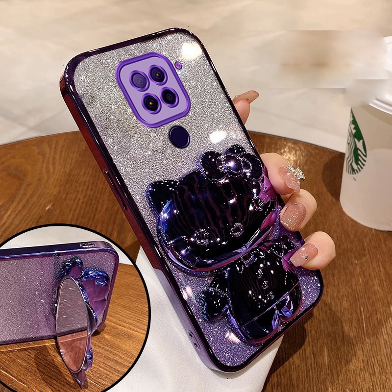 Casing Redmi note 9 Phone case with soft gold edge shiny and ...