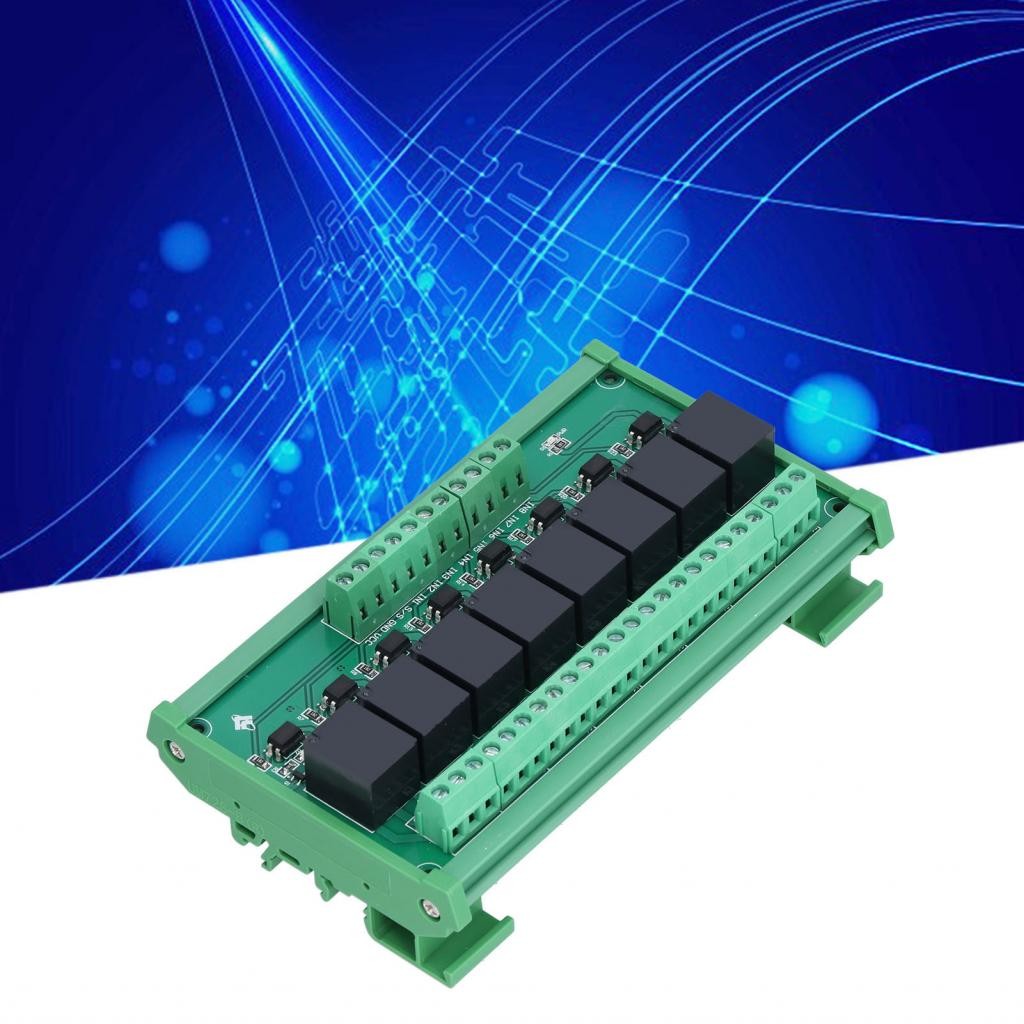 Superparis 8 Channel Relays DIN Rail Mount Relay Module Optocoupler Isolation Expansion Board ...