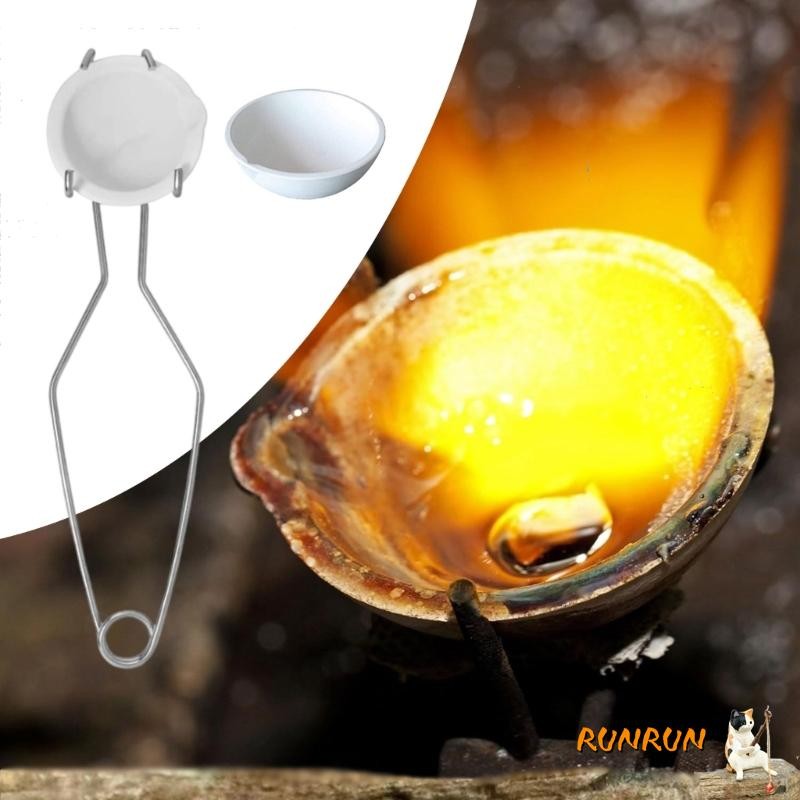 RUNUN Quartz Crucible Melting Set Small Melting Crucible Bowl Set with ...