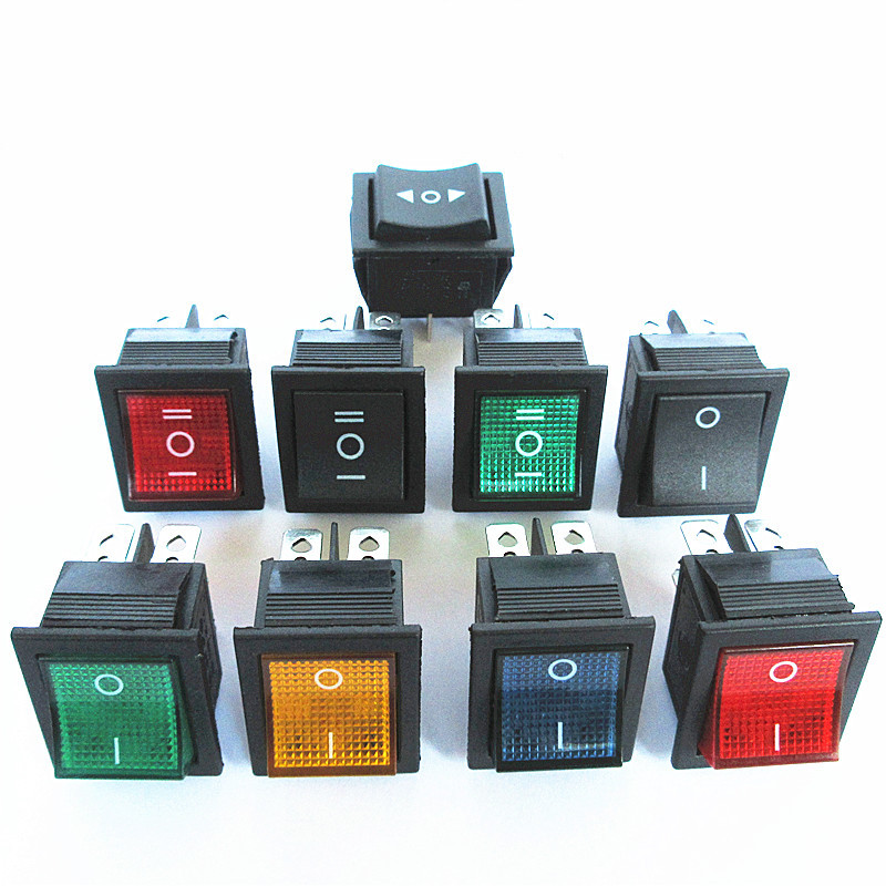 KCD4 Rocker Switch Rocker Power Reset Push Button 4 Pins 6 Pins 2 Gears ...