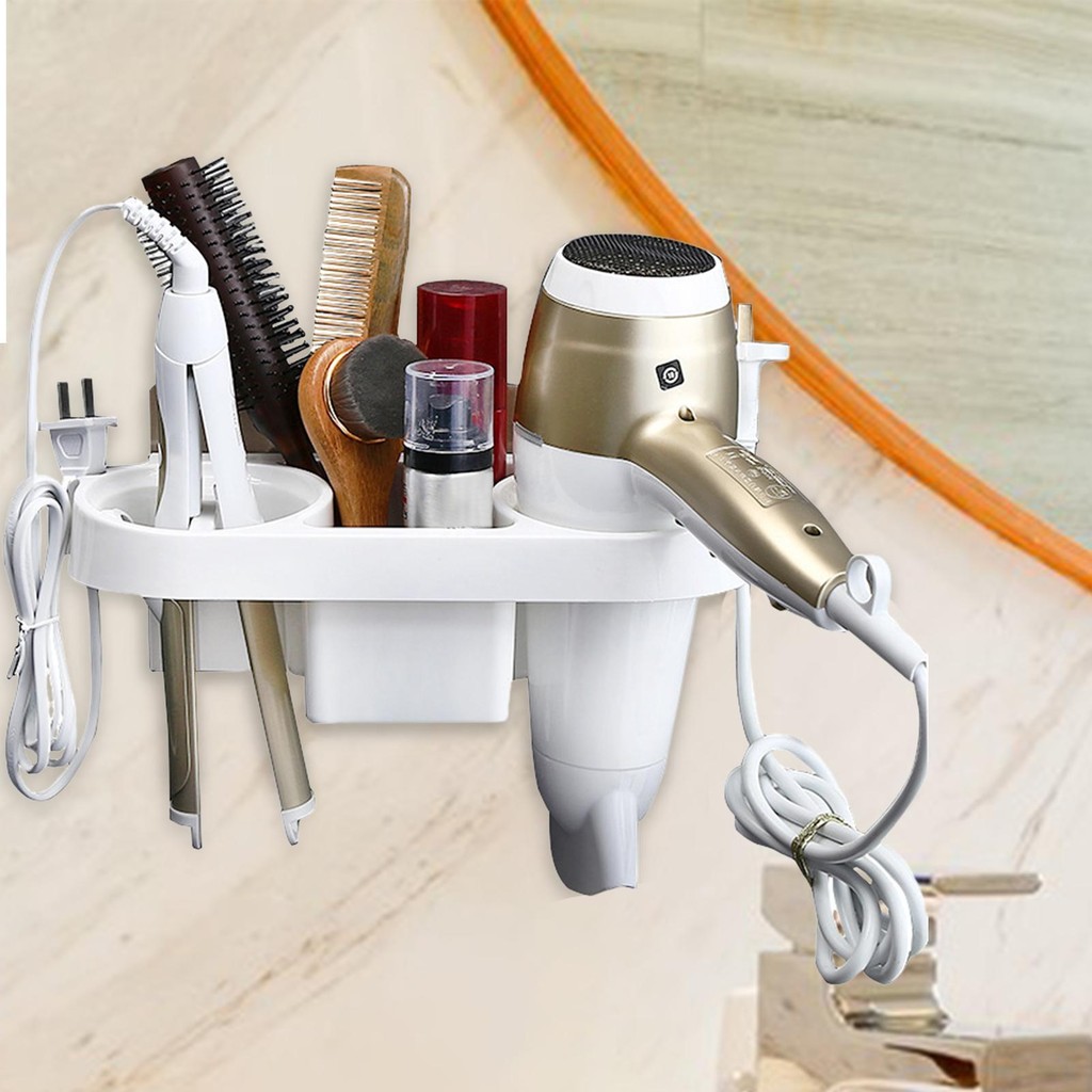 Wall Mounted Hair Tool Organizer Adhesive Hair Dryer Rack ...