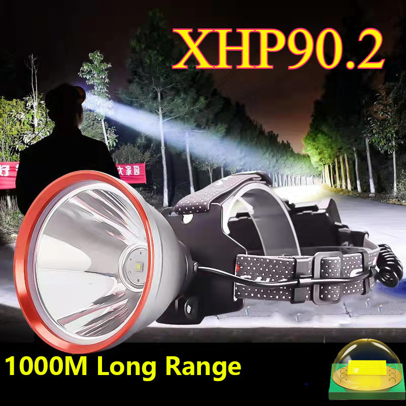 500000LM 100W Powerful XHP90 Led Headlamp High Power Head Torch Fishing ...