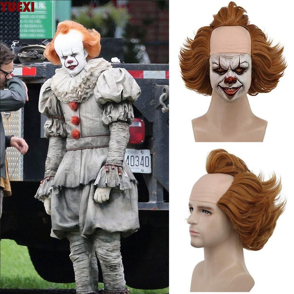 YUEXI Curly Bald Wig, Pennywise Stephen King's It Halloween Cosplay ...