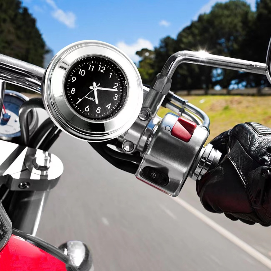 Universal 7/8 25MM Motorcycle Handlebar Mount Quartz Clock For Honda CB ...