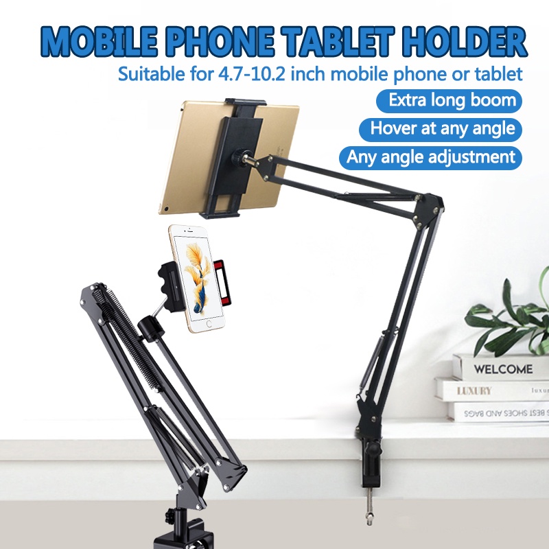 Phone Holder Tablet Flexible Long Arm Clip Stand For Phone Folding ...