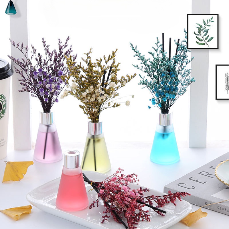 Glass Difuser Essential Oil Rattan Dried Flowers Reed Diffusers Home ...